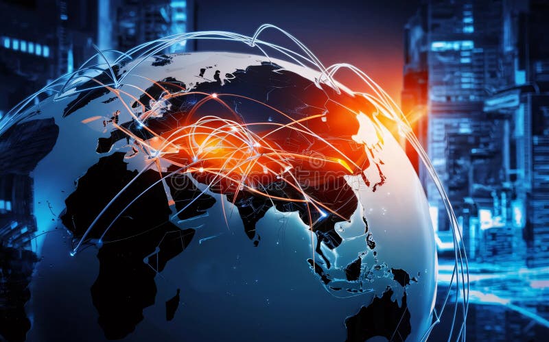 AI-generated, Cyber Global, Networking Stock Illustration ...