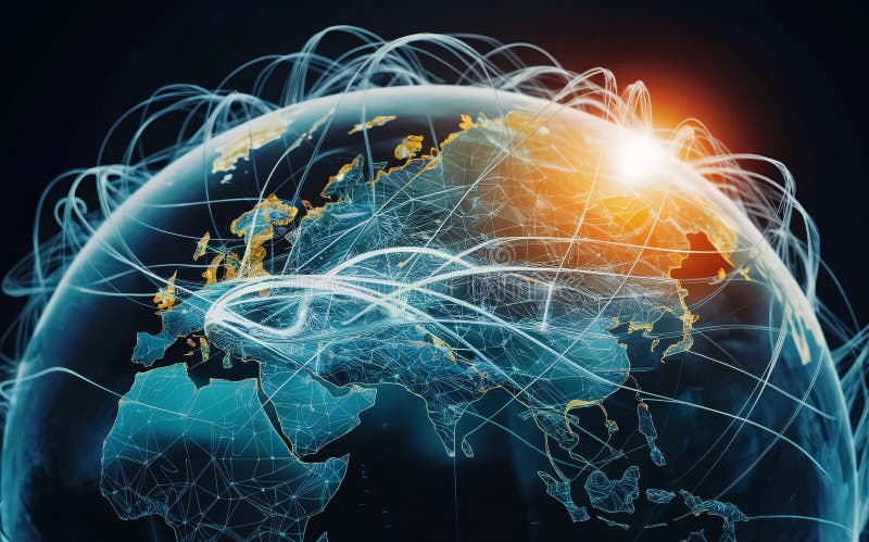 AI-generated, Cyber Global, Networking Stock Illustration ...