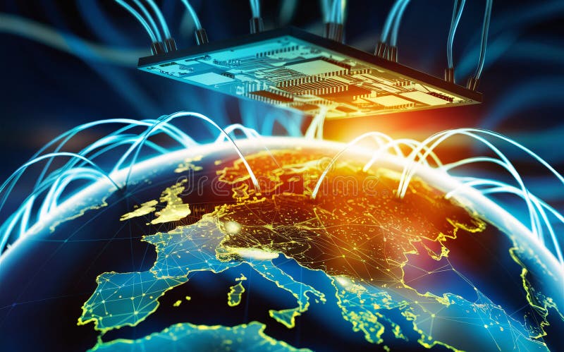 AI-generated, Cyber Global, Networking Stock Illustration ...