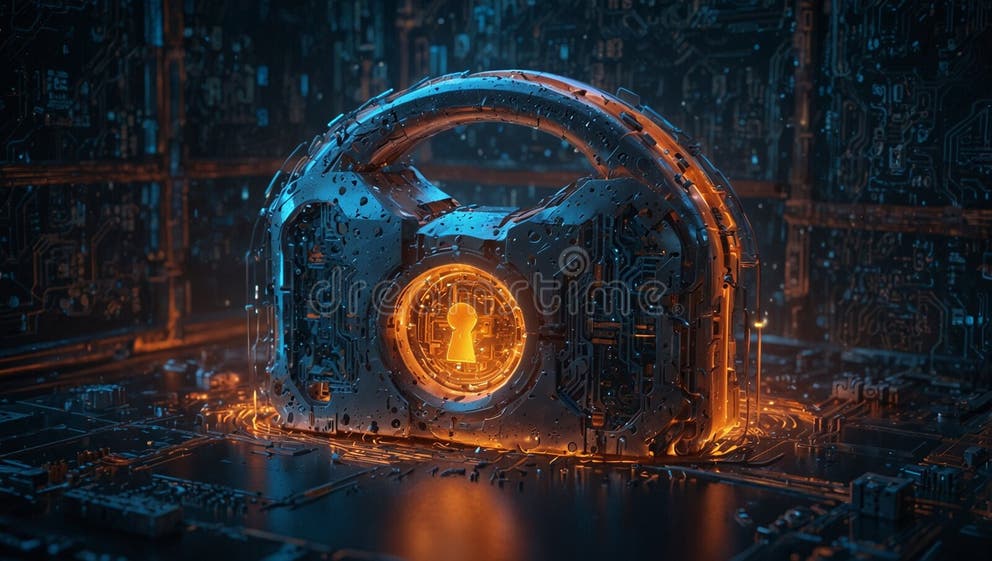 AI-Generated Cyberlock stock illustration. Illustration of computer ...