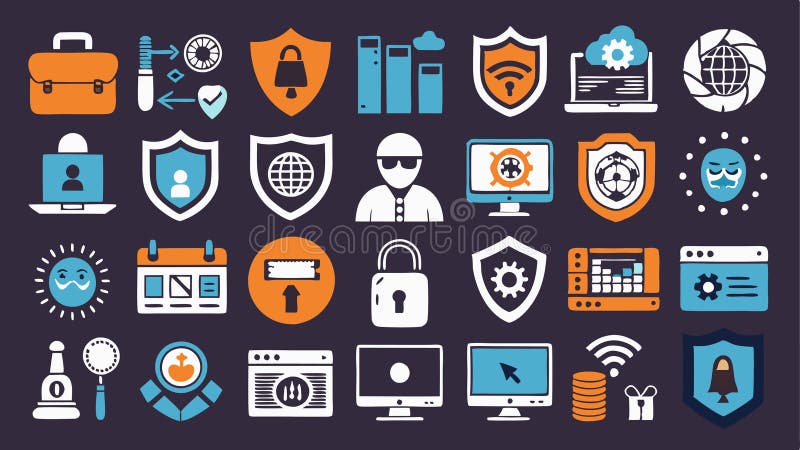 AI Generated Cybersecurity Hacking Icons Featuring AI-driven Firewalls ...