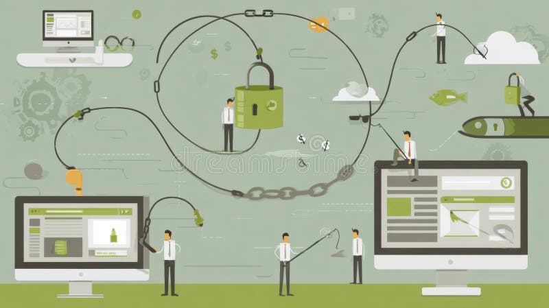 AI-Generated Cybersecurity Landscape Stock Illustration - Illustration ...