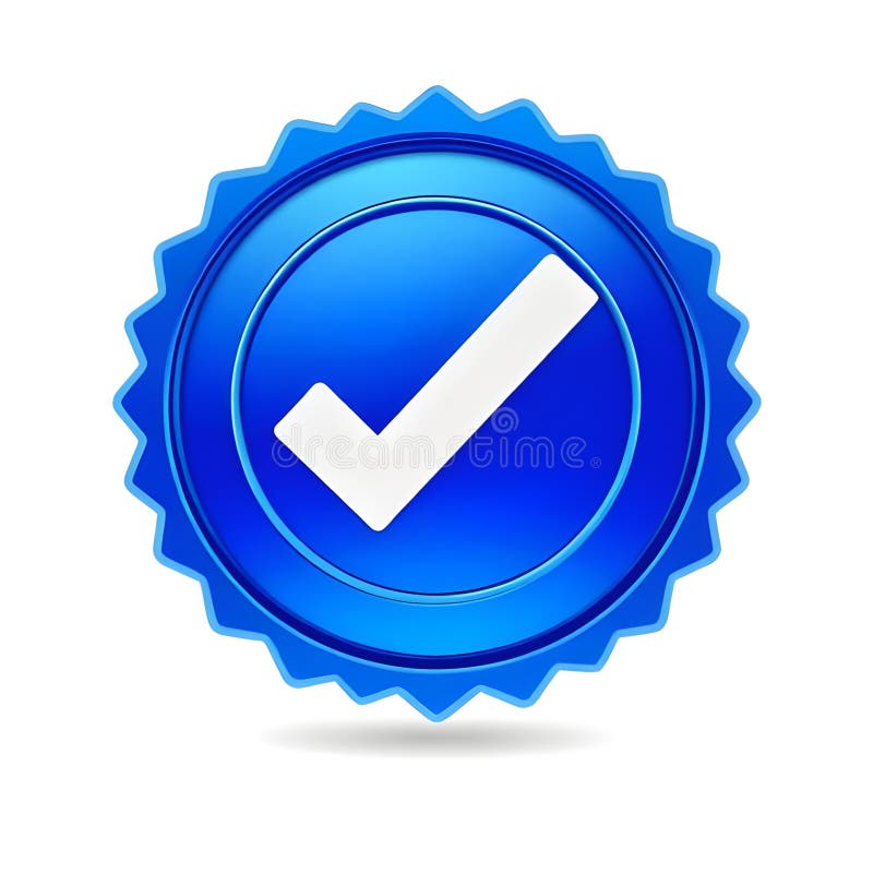 AI-generated 3D Blue Verification Badge with White Checkmark on White ...