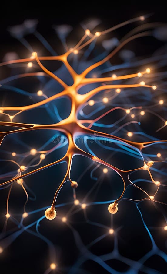 AI Generated 3d Illustration of Neuron, Nervous System Background Stock ...