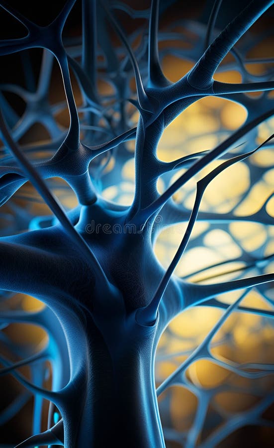 AI Generated 3d Illustration of Neuron, Nervous System Background Stock ...