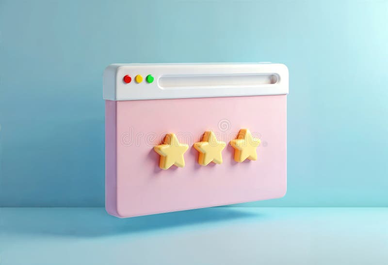 AI Generated 3D Cute Squishy Style Floating Browser Window with Rating ...