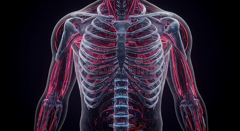AI-Generated 3D Model of Human Rib Cage and Vascular System Stock ...