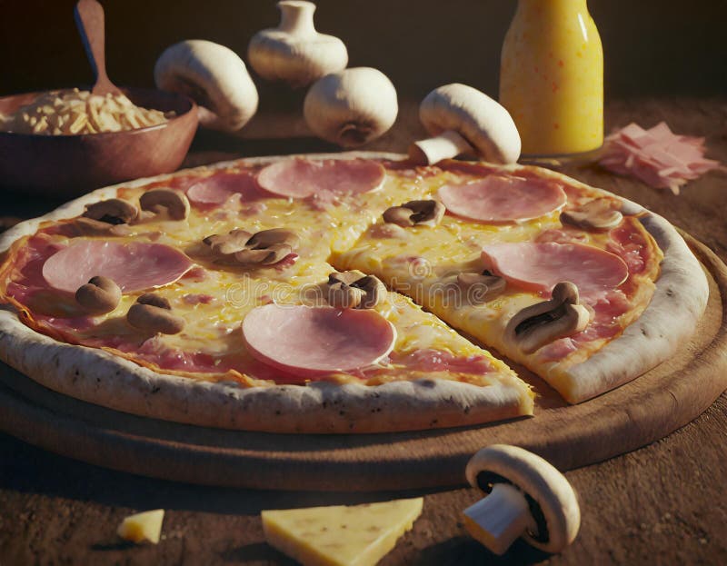 Pizza 3D render stock illustration. Illustration of styling - 305465679