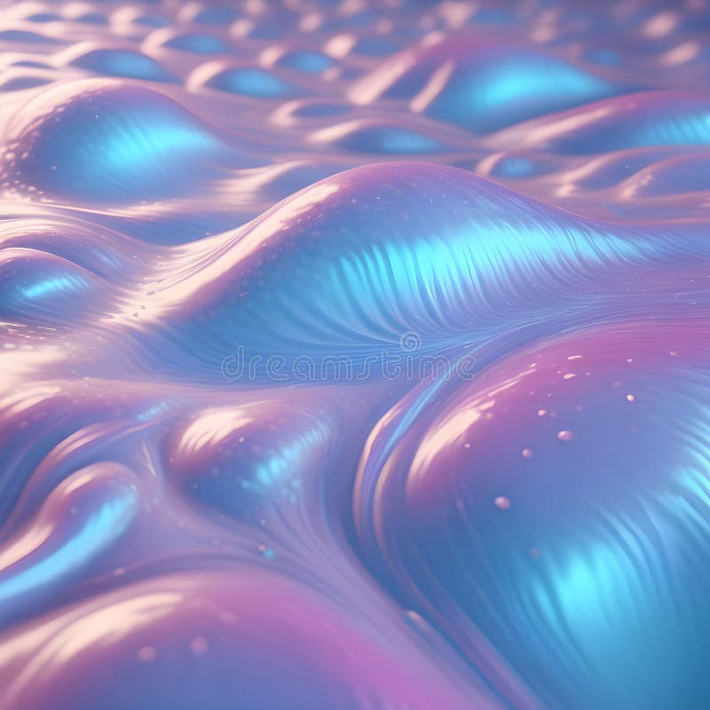 A 3d Rendering of a Holographic Liquid Surface with Waves Stock ...