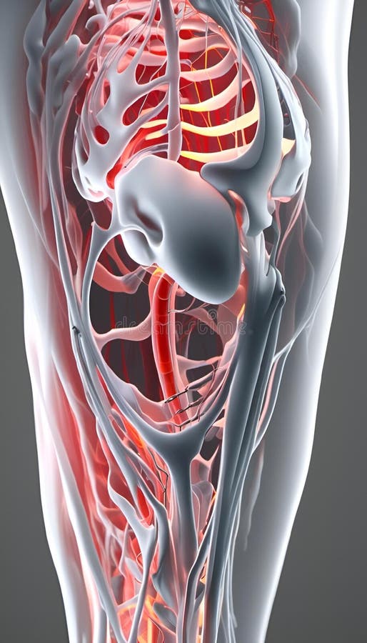AI-generated 3d Rendering of Human Anatomy Stock Illustration ...