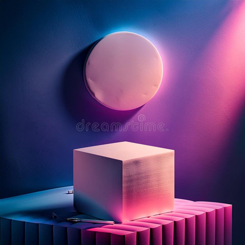 Ai Generated 3D Round and Cube Mock Up Stock Illustration ...