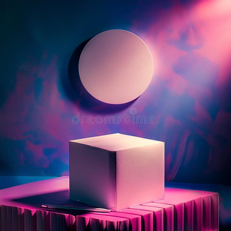 Ai Generated 3D Round and Cube Mock Up Stock Illustration ...