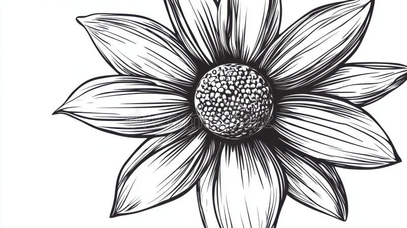 AI-Generated Daisy Drawing stock illustration. Illustration of nature ...