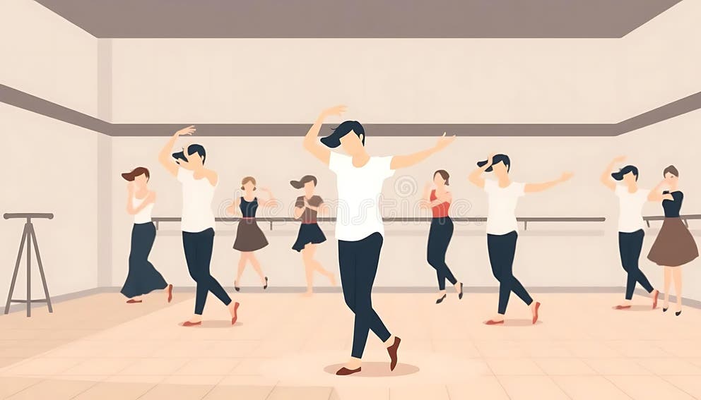 AI-Generated Dance Class Illustration Stock Illustration - Illustration ...