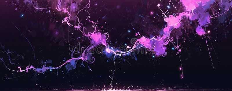 Dark Abstract Bokeh Background, Magic Smoke and Sparks, Neon Abstract ...