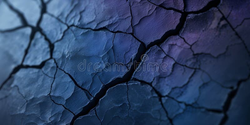 Dark Blue Cracked Surface Texture Abstract Background. Stock Photo ...