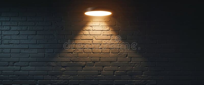 Dark Brick Wall Texture with Spotlight Effect for Background Use Stock ...