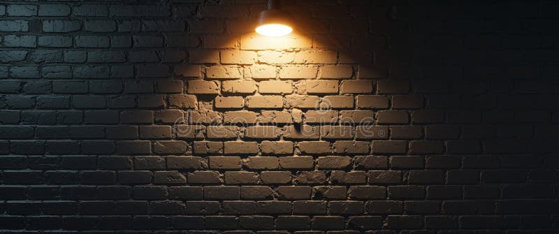 Dark Brick Wall Texture with Spotlight Effect for Background Use. Stock ...