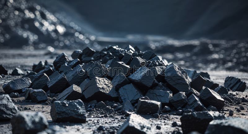 Dark Coal Rocks Scattered Ground Mining Area Stock Photos - Free ...