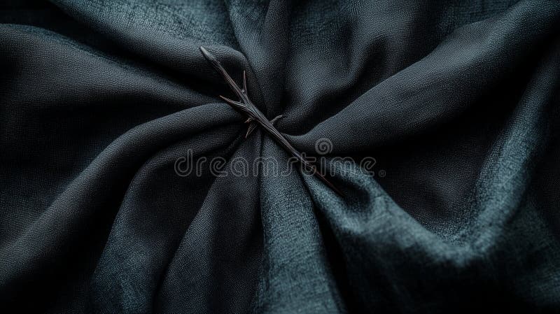 Dark Fabric is Gathered and Interwoven with Sharp Thorns at the Center ...
