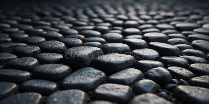 Dark Irregular Gray Cobblestone Background. Stock Photo - Image of deep ...