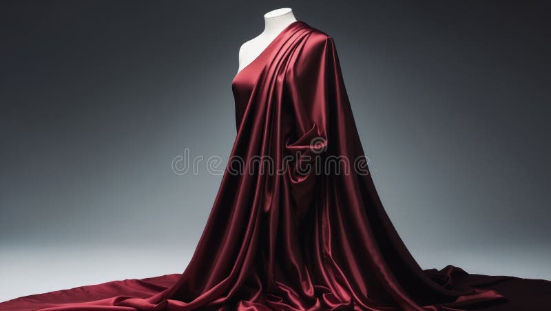 Dark Red Luxurious Silk Draped Fabric Texture. Stock Photo - Image of ...