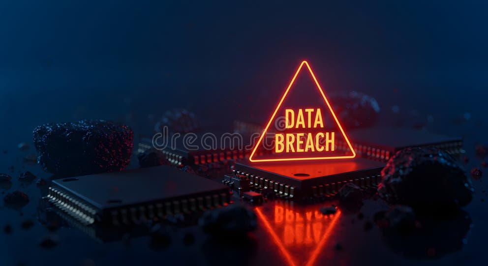 AI-Generated Data Breach Warning Stock Photo - Image of dark ...