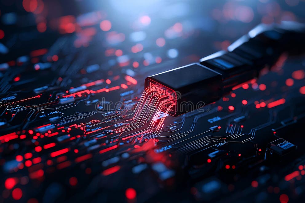 AI Generated Data Streams Flow through Cyberspace, Symbolizing the ...