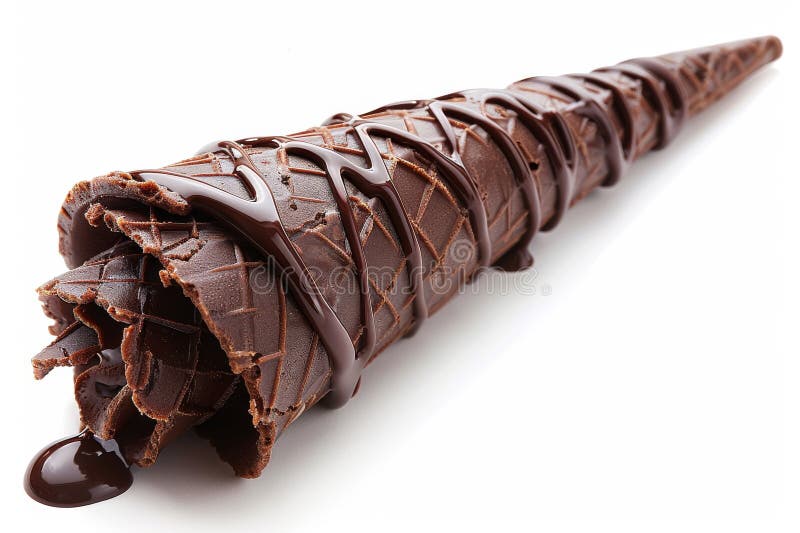 Decadent Chocolate Cone Filled with Rich Chocolate Ganache, Captured in ...