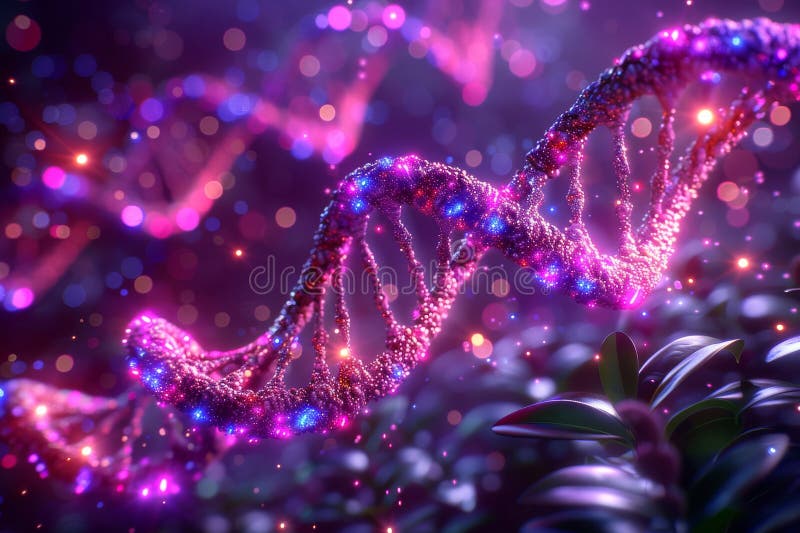 Deep Space DNA Sequence Illuminated by Vibrant Cosmic Lights ...