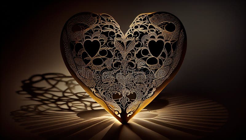 Intricate heart pattern stock illustration. Illustration of design ...