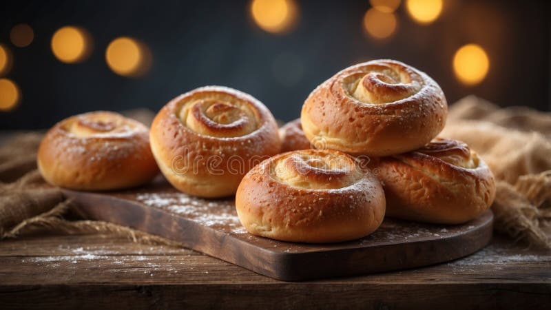 Delicious Bakery Products on a Rustic Background. Stock Image - Image ...