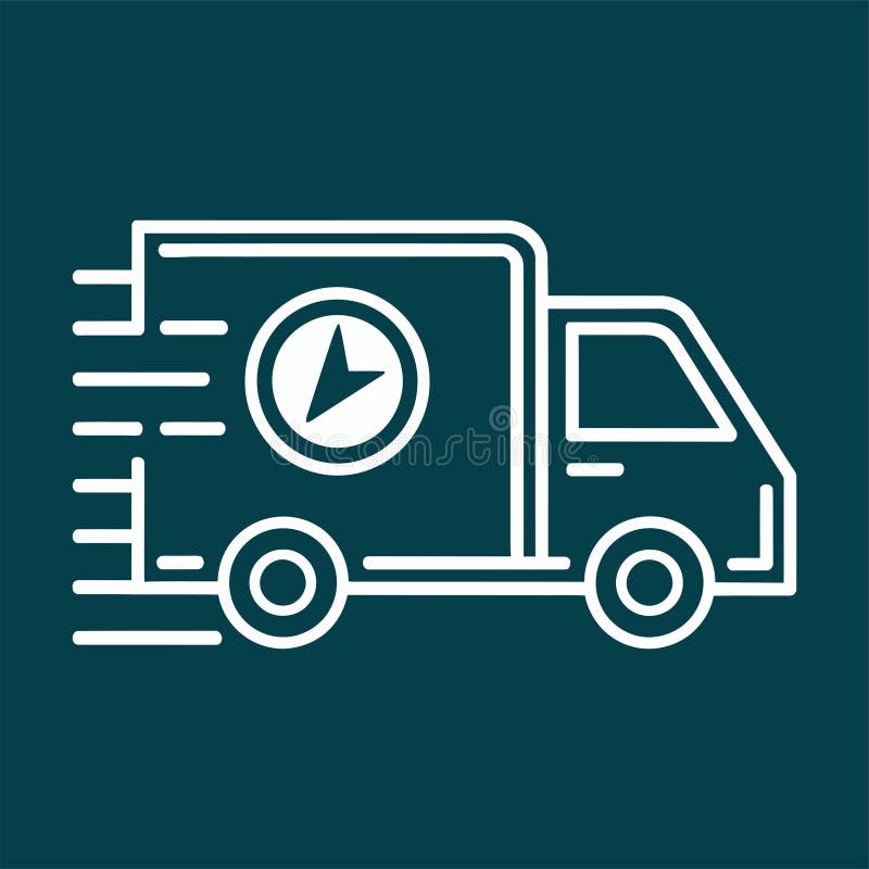 Ai Generated, Delivery Truck Speed Vector Simple Flat Line Icon. Stock ...