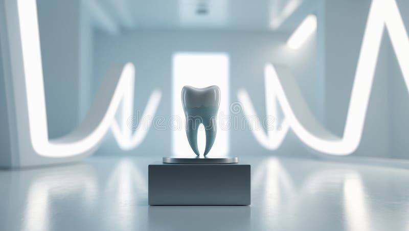 Dental Art Displays a Ceramic Tooth Model in a Modern Environment ...