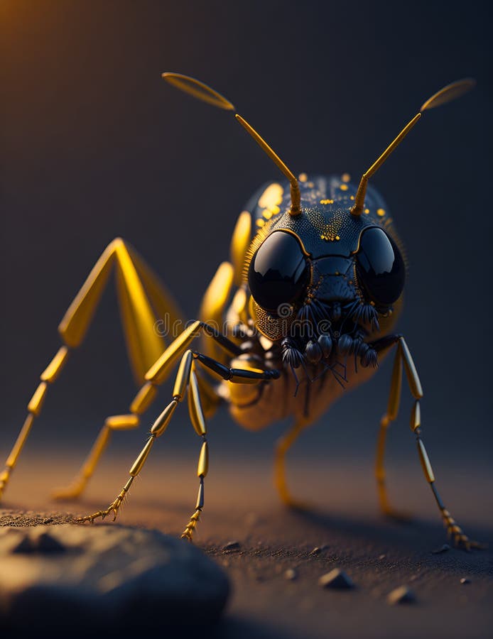 Ai Generated a Detailed Close-up of a Bug on a Textured Surface Stock ...