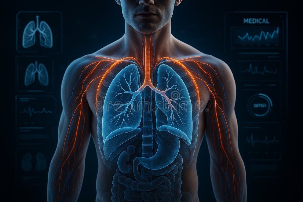 AI Generated Detailed Sci-fi Visualization of Human Upper Body with ...