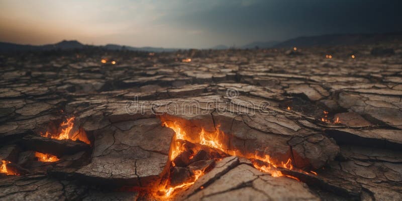 Devastated Landscapes Disaster with Scorched Earth. Stock Image - Image ...