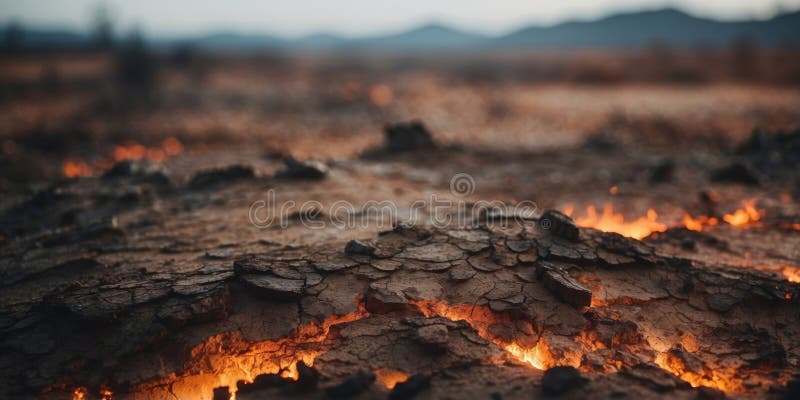 Devastated Landscapes Disaster with Scorched Earth. Stock Photo - Image ...