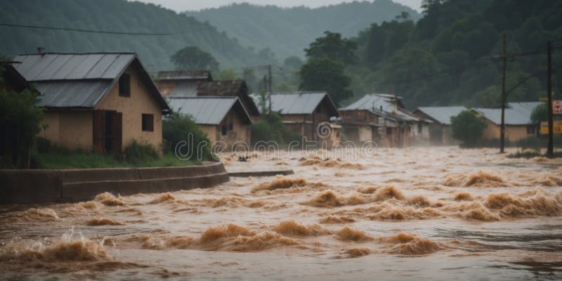 Devastating Flash Flood Engulfing a Countryside Village - Natural ...