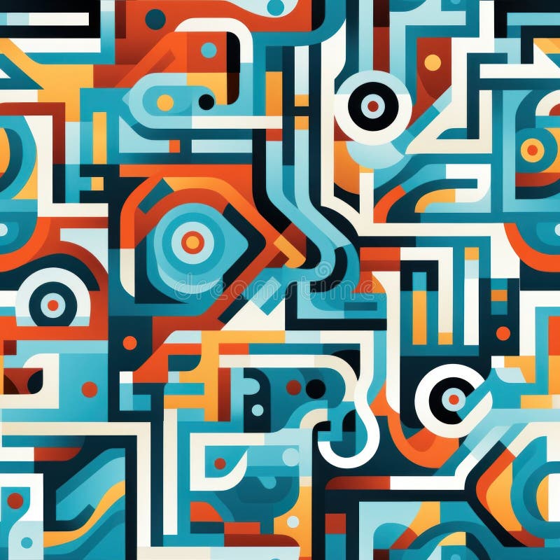 Seamless Pattern Inspired by Ancient Labyrinth Designs and Maze-like ...