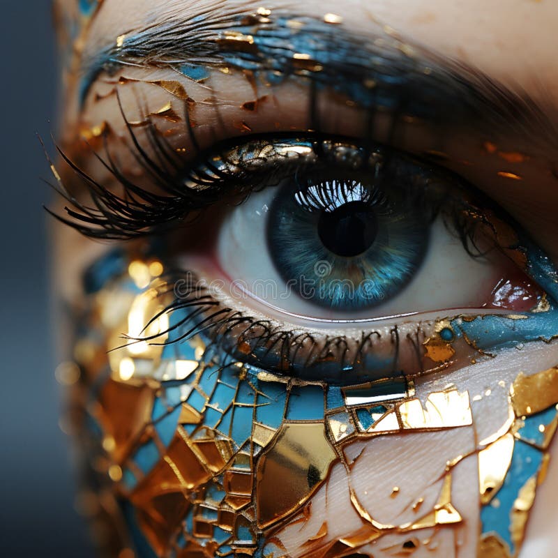 AI Generated Digital Art of Blue Eyes Stock Illustration - Illustration ...