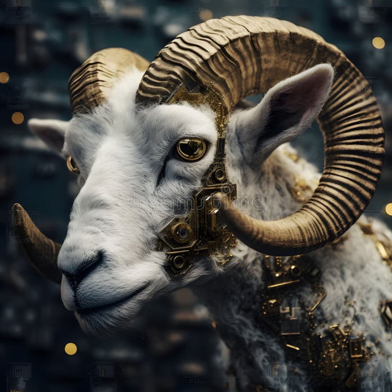 AI Generated Digital Art of Cyber Goat Stock Illustration ...