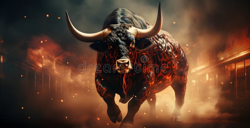 AI Generated Digital Art of Warrior Bull Stock Illustration ...