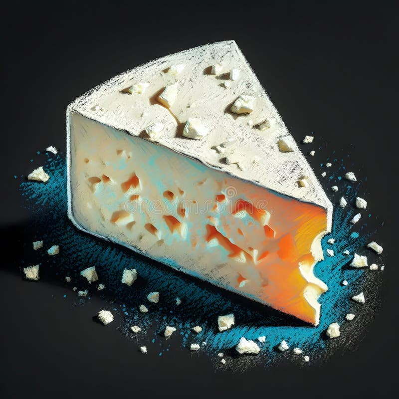 Premium Cheese Wedge Digital Art with Textural Detail Stock ...