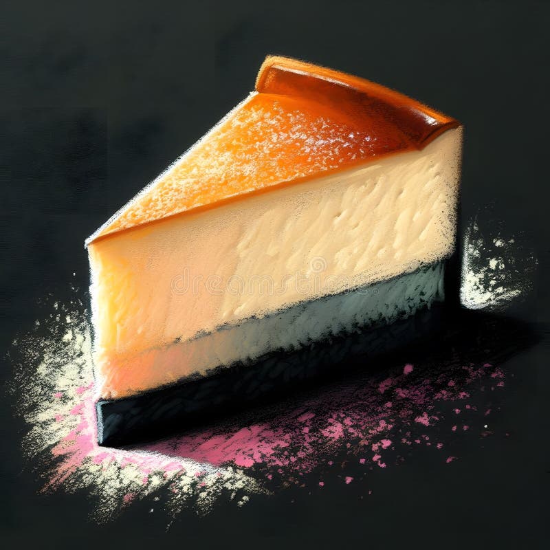 Classic Cheesecake Digital Art with Velvety Texture Stock Illustration ...