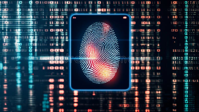 Biometric Fingerprint Scan with AI Generated Digital Security Interface ...