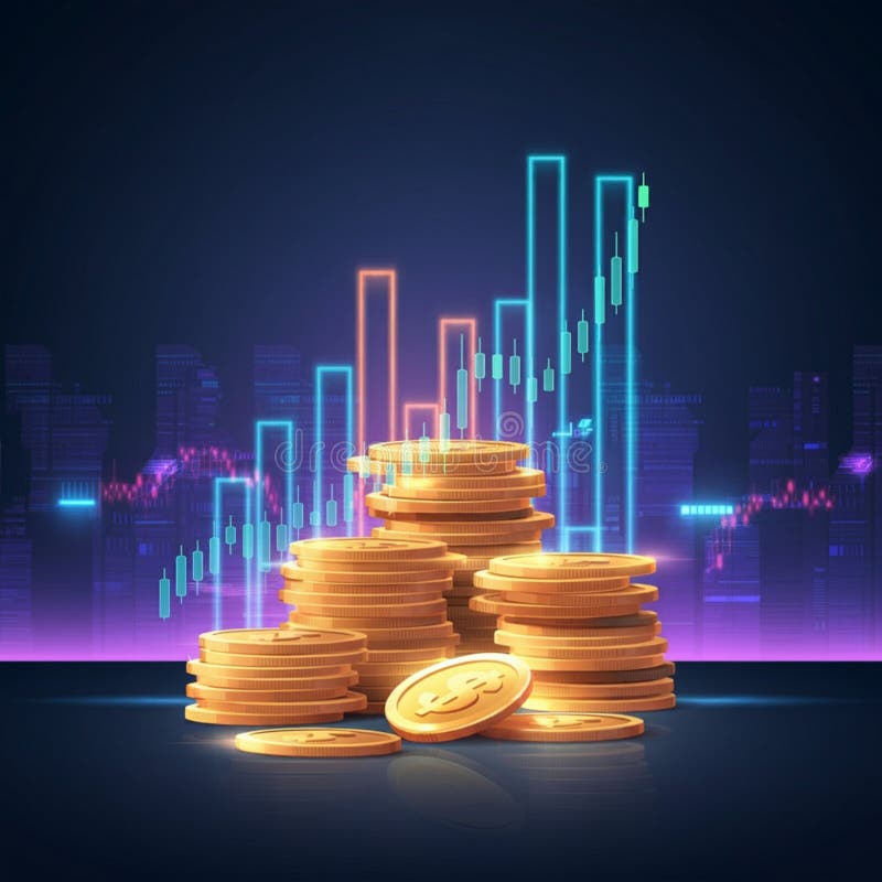 AI-Generated Image: Upward Trending Graph Overlaid with Globe Stock ...