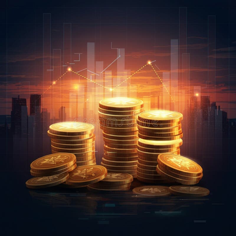 AI-Generated Image: Upward Trending Graph Overlaid with Globe Stock ...