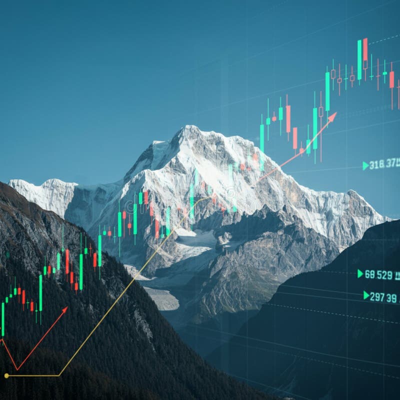 AI-Generated Image: Upward Trending Graph Overlaid with Globe Stock ...