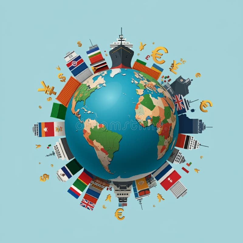 AI-Generated Image: Upward Trending Graph Overlaid with Globe Stock ...